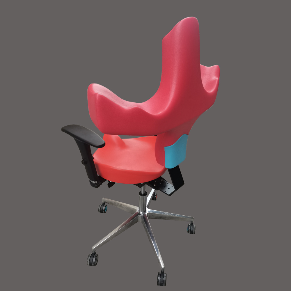 Ergo office chair Cactus Red with armrest - Ergo Sit Stand chair supplier